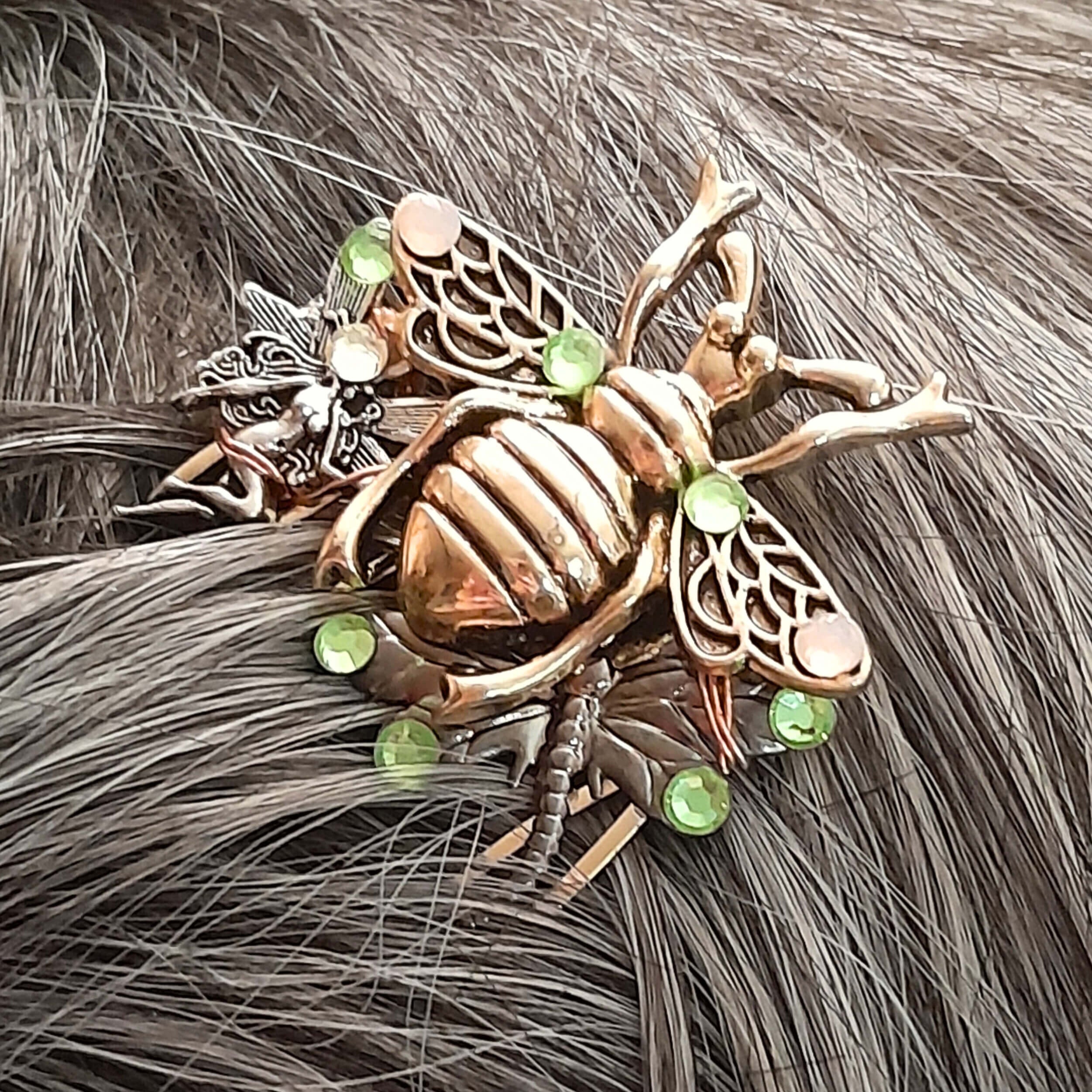 Dragonfly Bee Hair Comb Fairy Fantasy