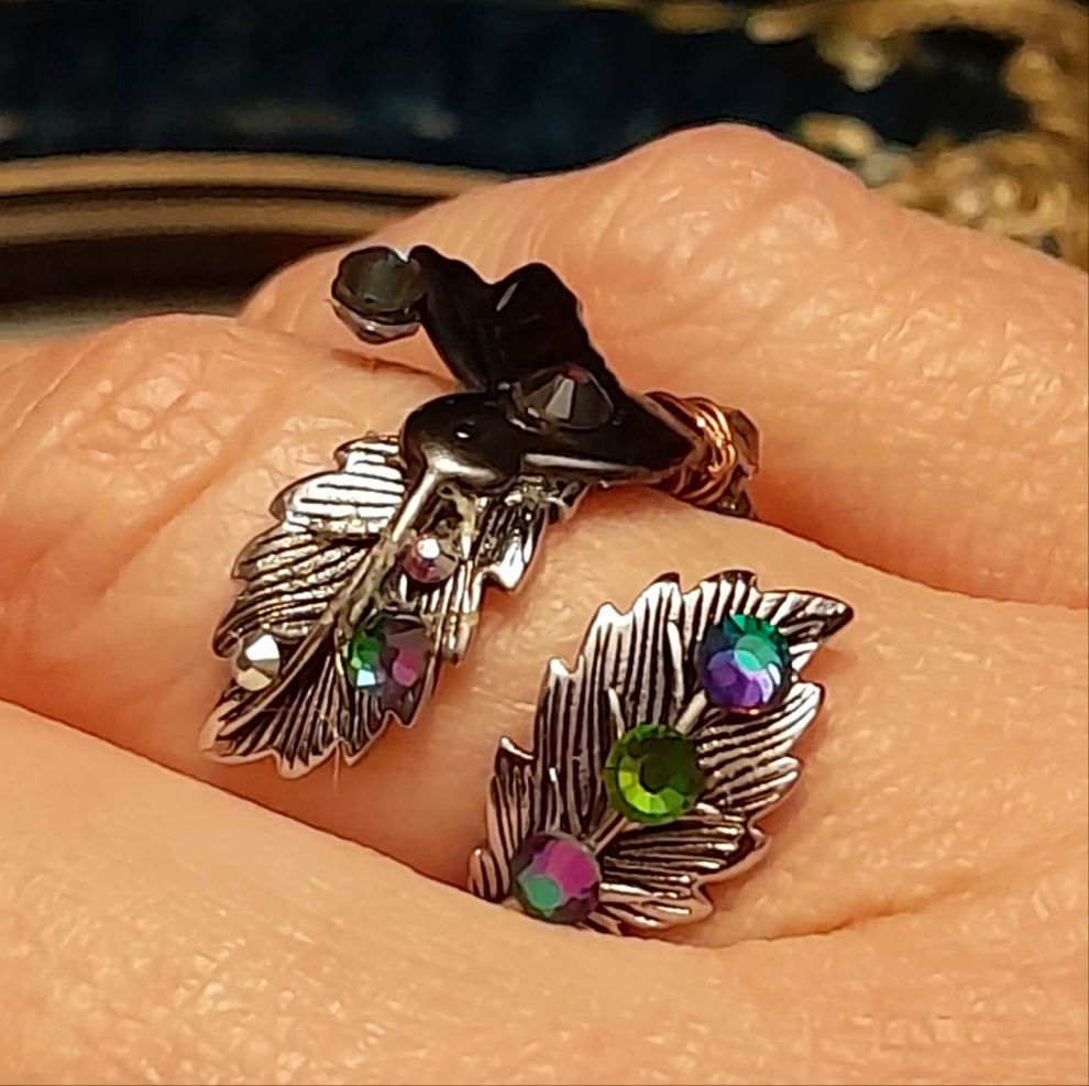 Magical Handmade Hummingbird Ring - Fantasy Nature Jewelry