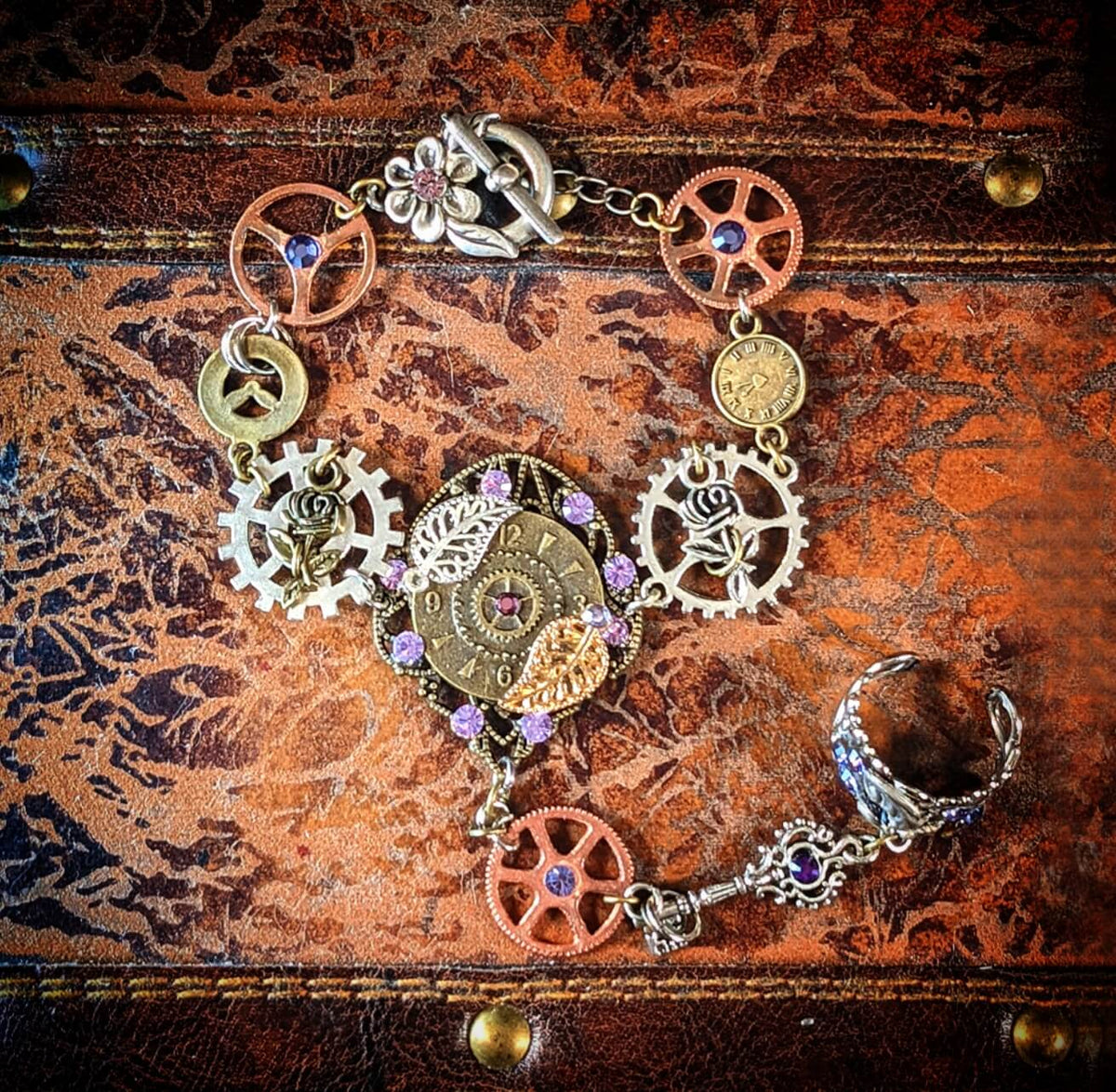 Magical Time Fantasy Hand Chain - Clockmaker’s Lavender Dream